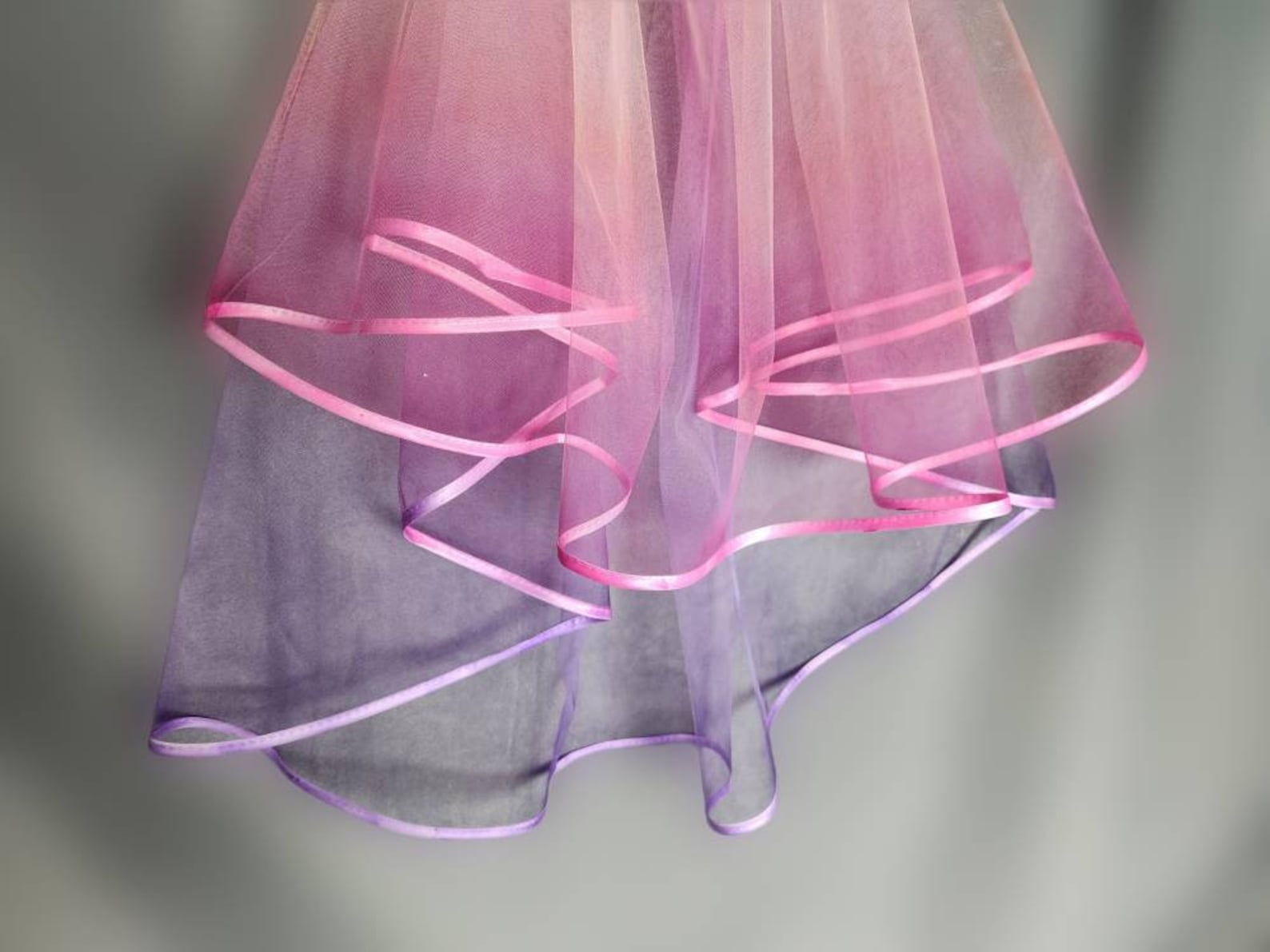 Rainbow Wedding Veil - Pink, Purple, 2 Tier Waist Length, Custom ...