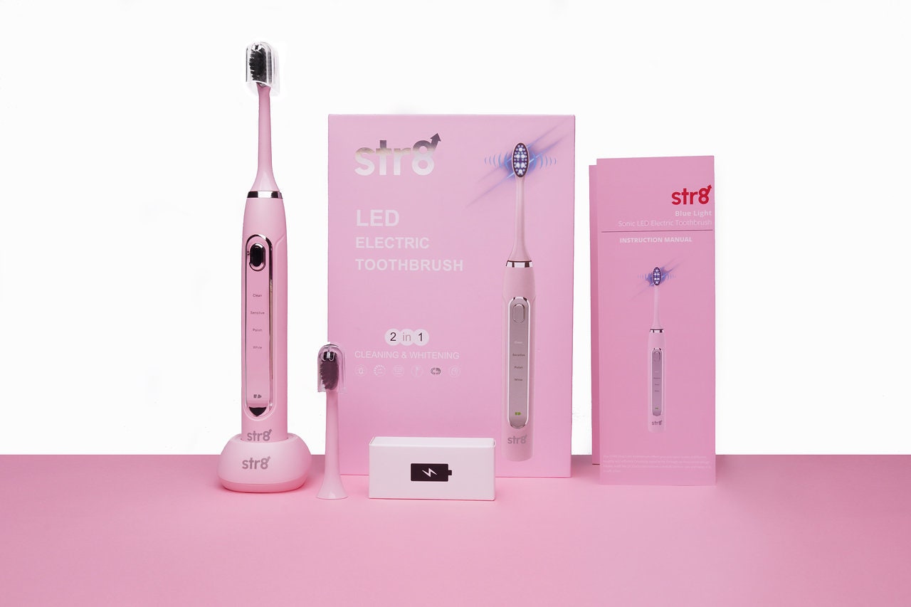 STR8 LED Electric Toothbrush Pink Electric Toothbrush Teeth Whitening ...