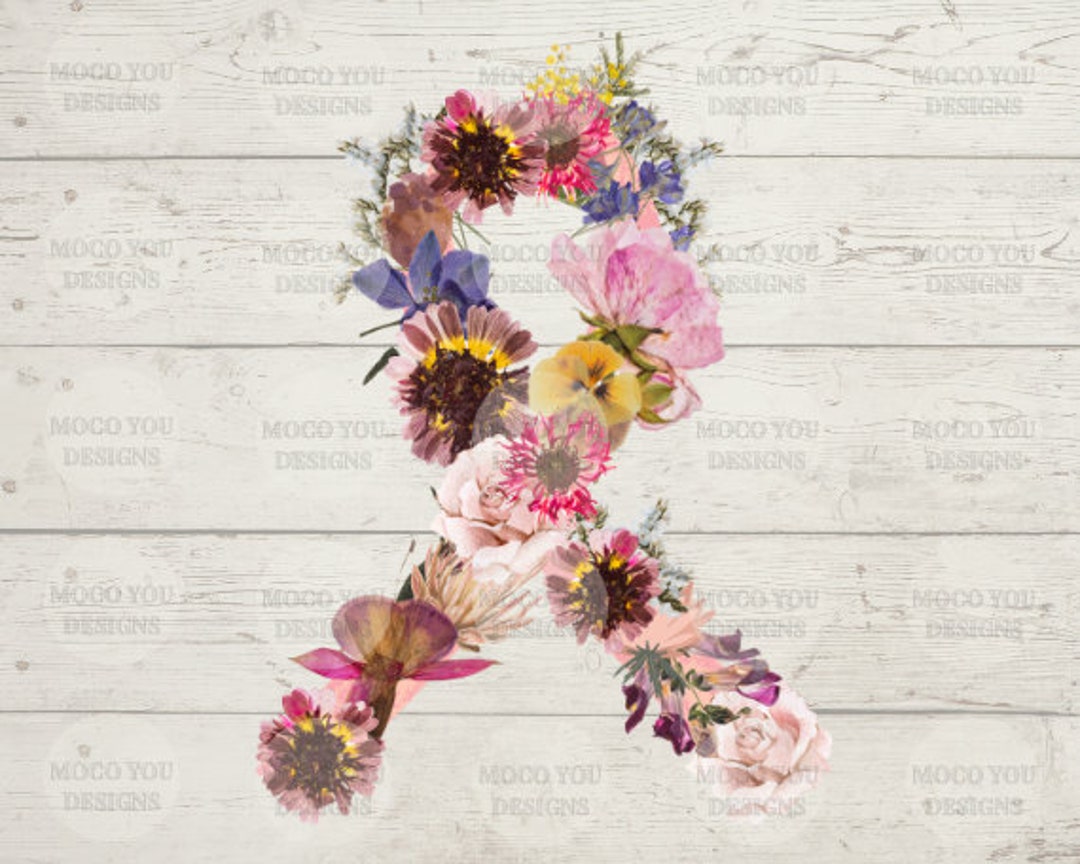 Pink Floral Cancer Ribbon Digital Download - Etsy