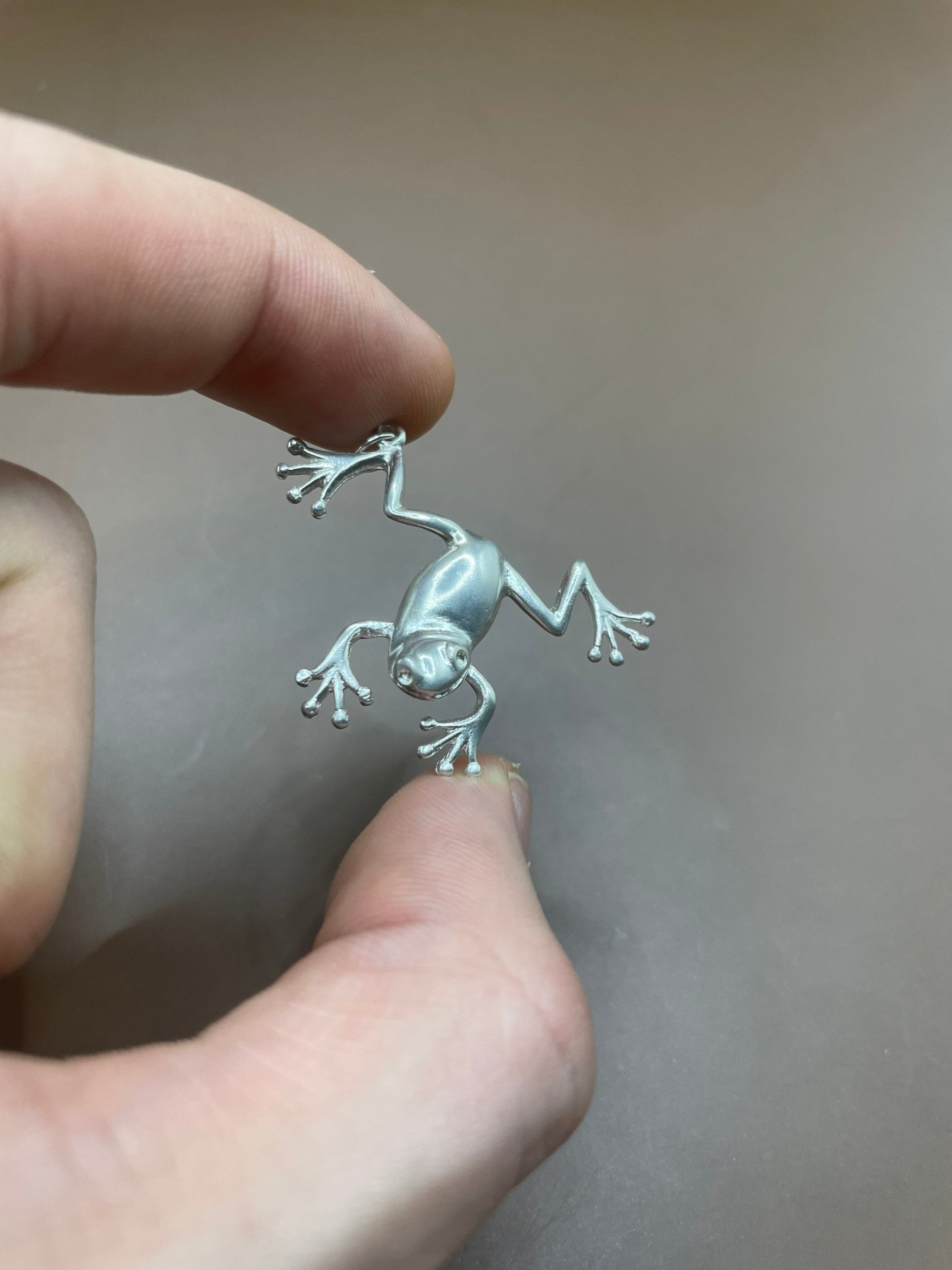 Hanging Tree Frog Necklace Sterling Silver - Etsy