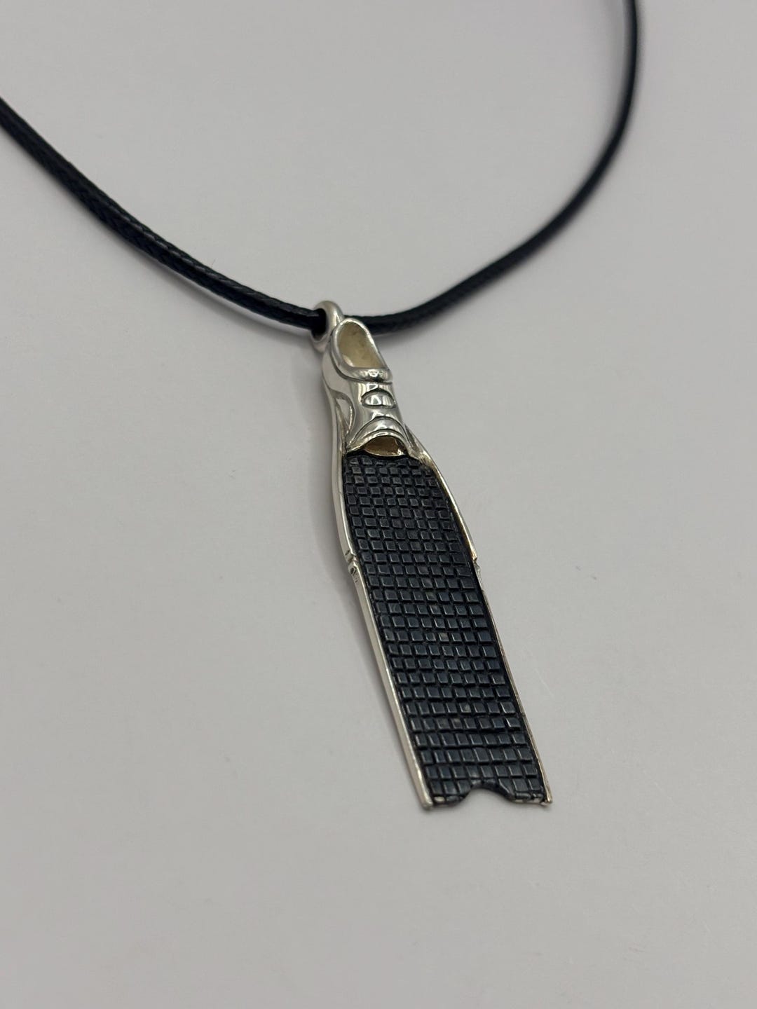 Big Scuba Diving Fin 3D Pendant Necklace Crafted in 925 Sterling Silver ...