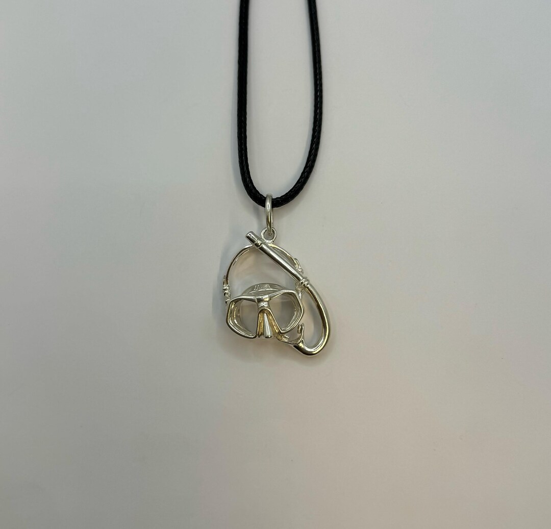Scuba Diver Mask Handmade Pendant Necklace Crafted in 925 Sterling ...