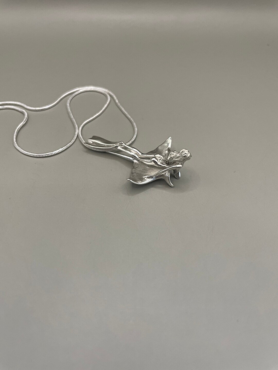 Handcrafted Sterling Silver Scuba Girl Manta Ray Pendant Necklace - Etsy