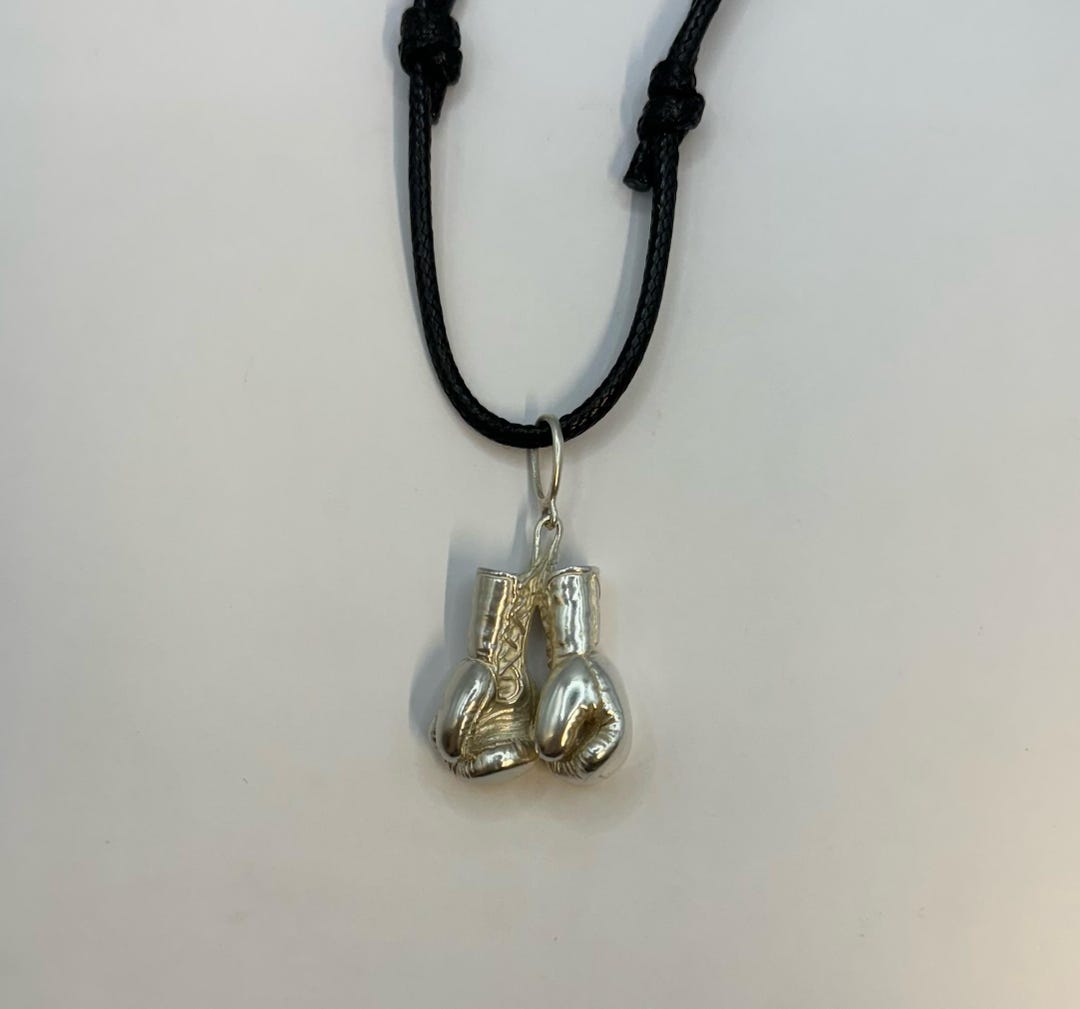 Boxing Gloves Necklace – Detailed 925 Sterling Silver Pendant, Perfect ...