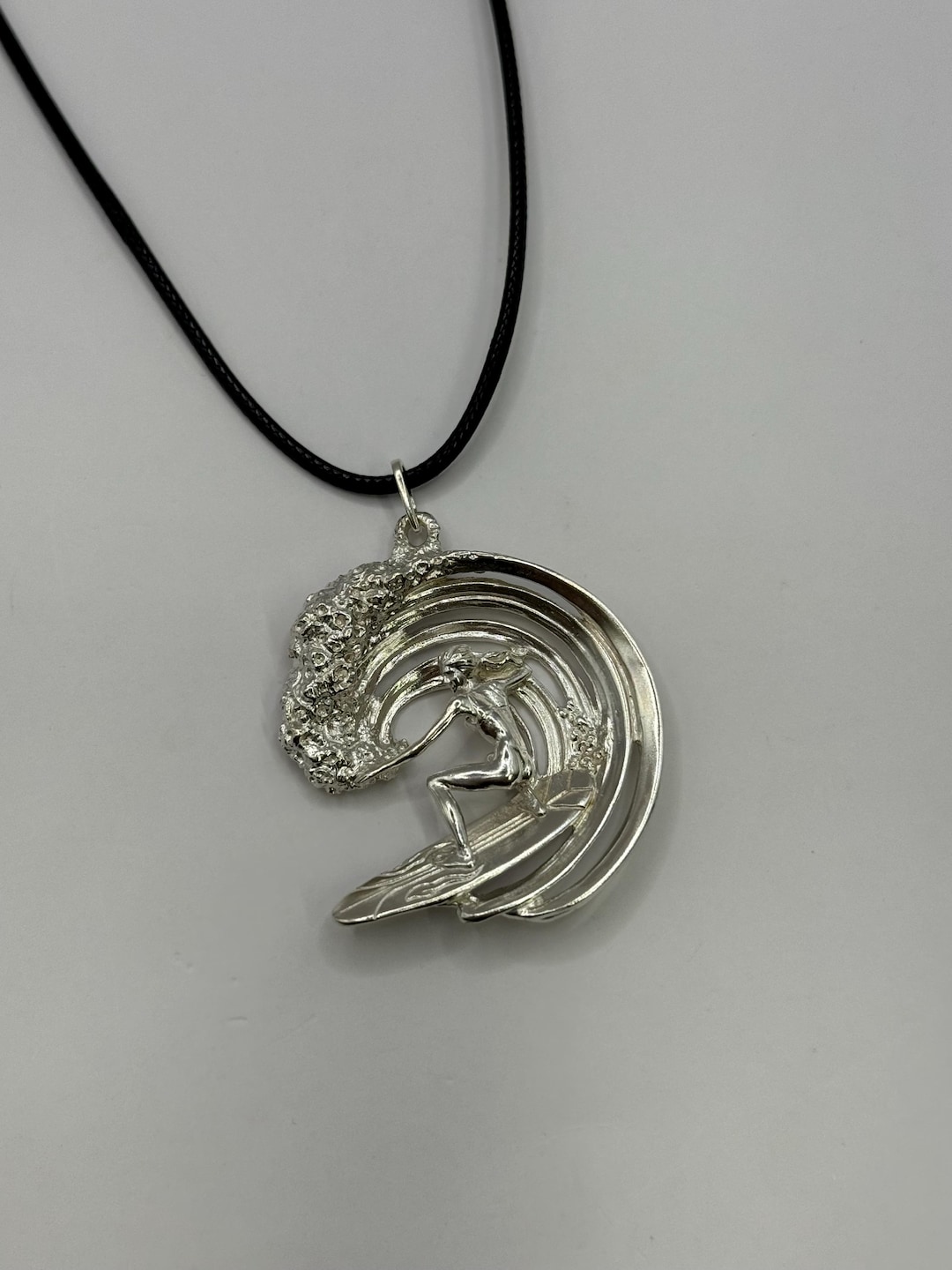 Sterling Silver Surfer Girl Necklace: Handmade Beach Pendant - Etsy