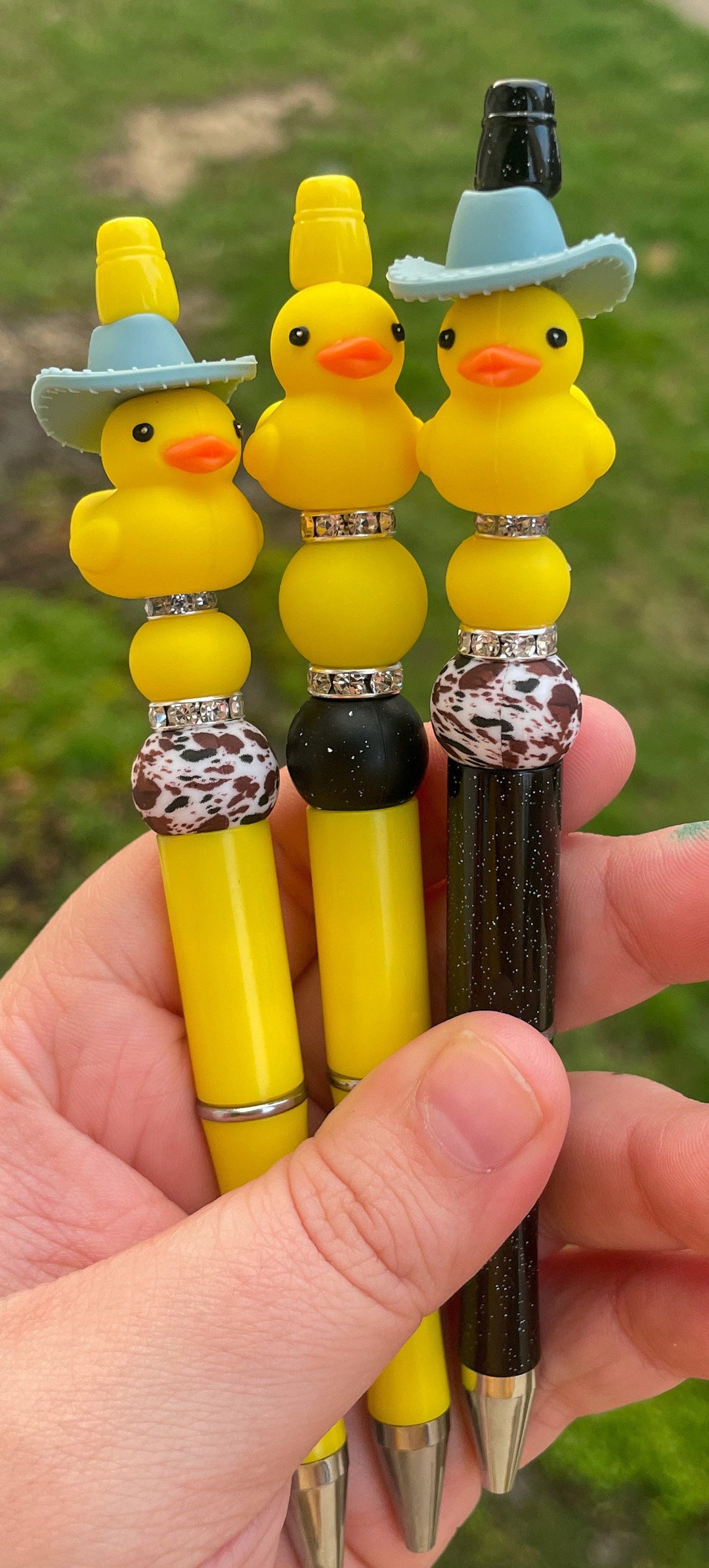 Duck Pen Cowboy Pen Duck Beaded Pen Cowboy Beaded Pen Silicone Beaded ...