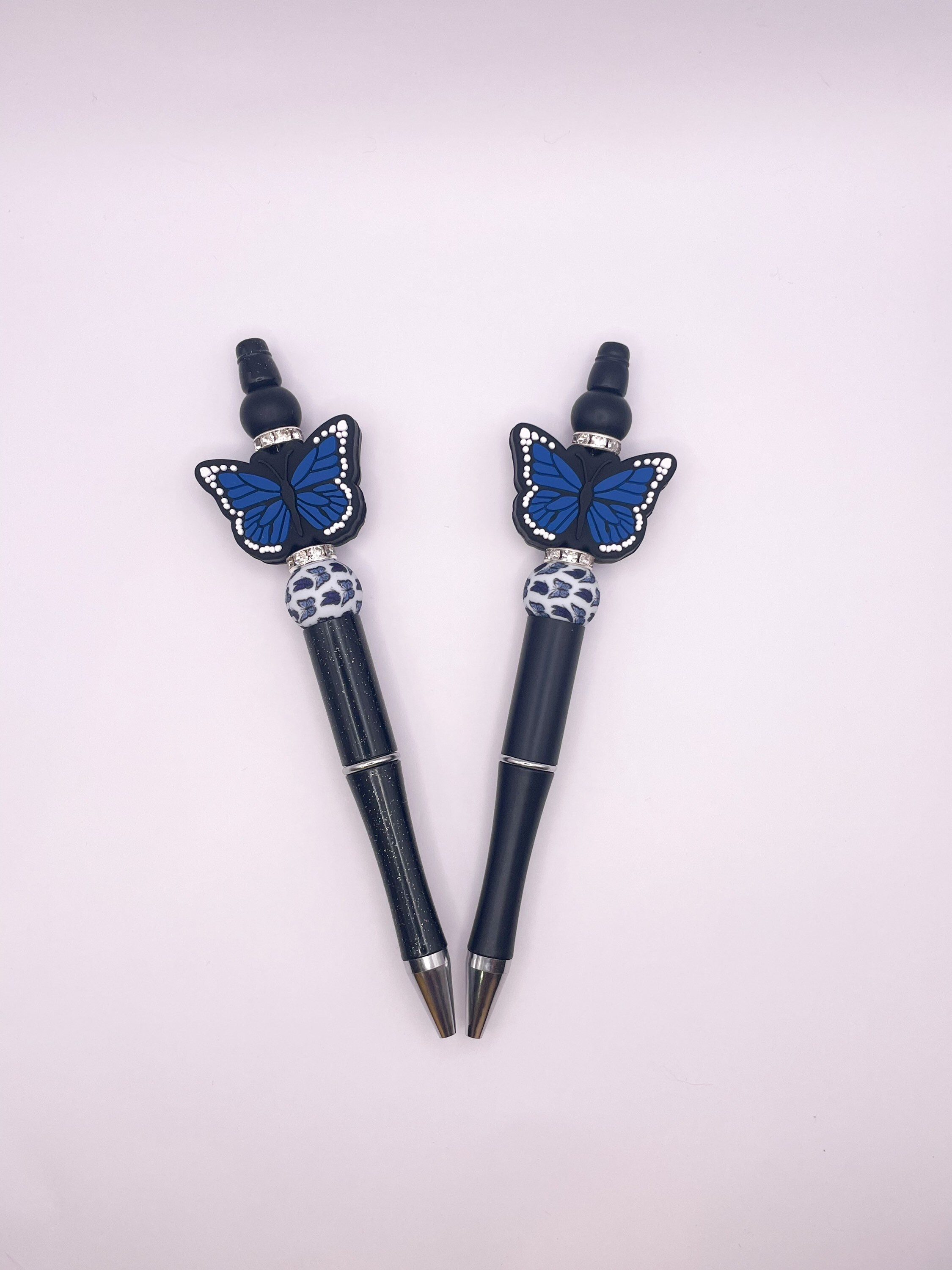 Butterfly Pen Beaded Pen Blue Butterfly Pen Ink Pen Beaded Ink Pen ...