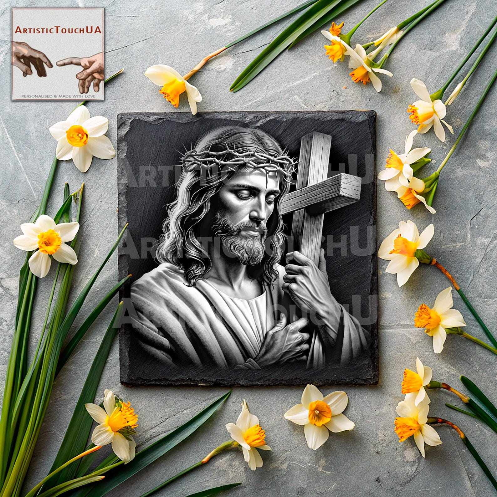 Jesus Laser PNG CNC Easter Print for Engraving Jesus and the Cross ...