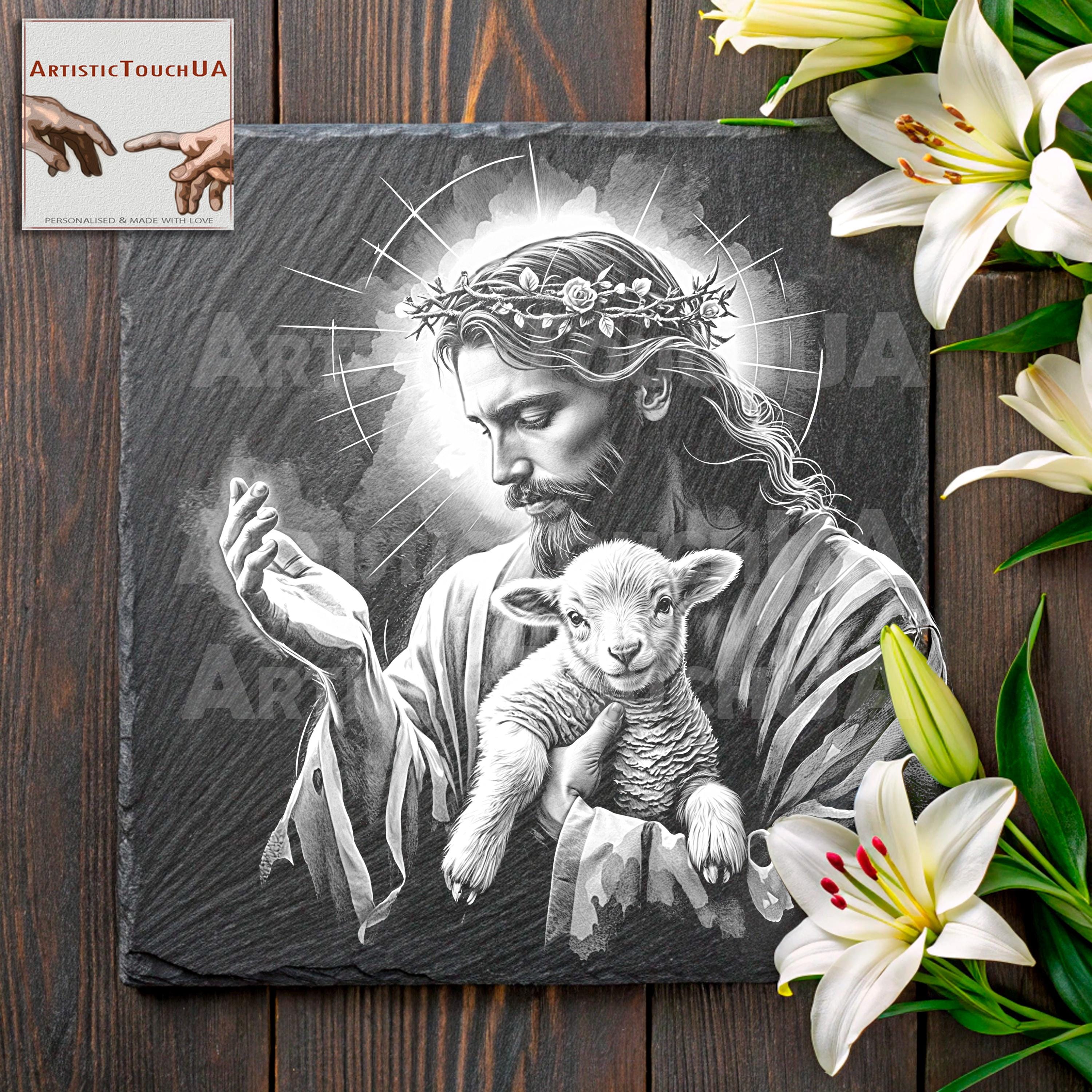 Laser Engrave PNG Jesus Laser PNG CNC Easter Decor Memorial Image ...