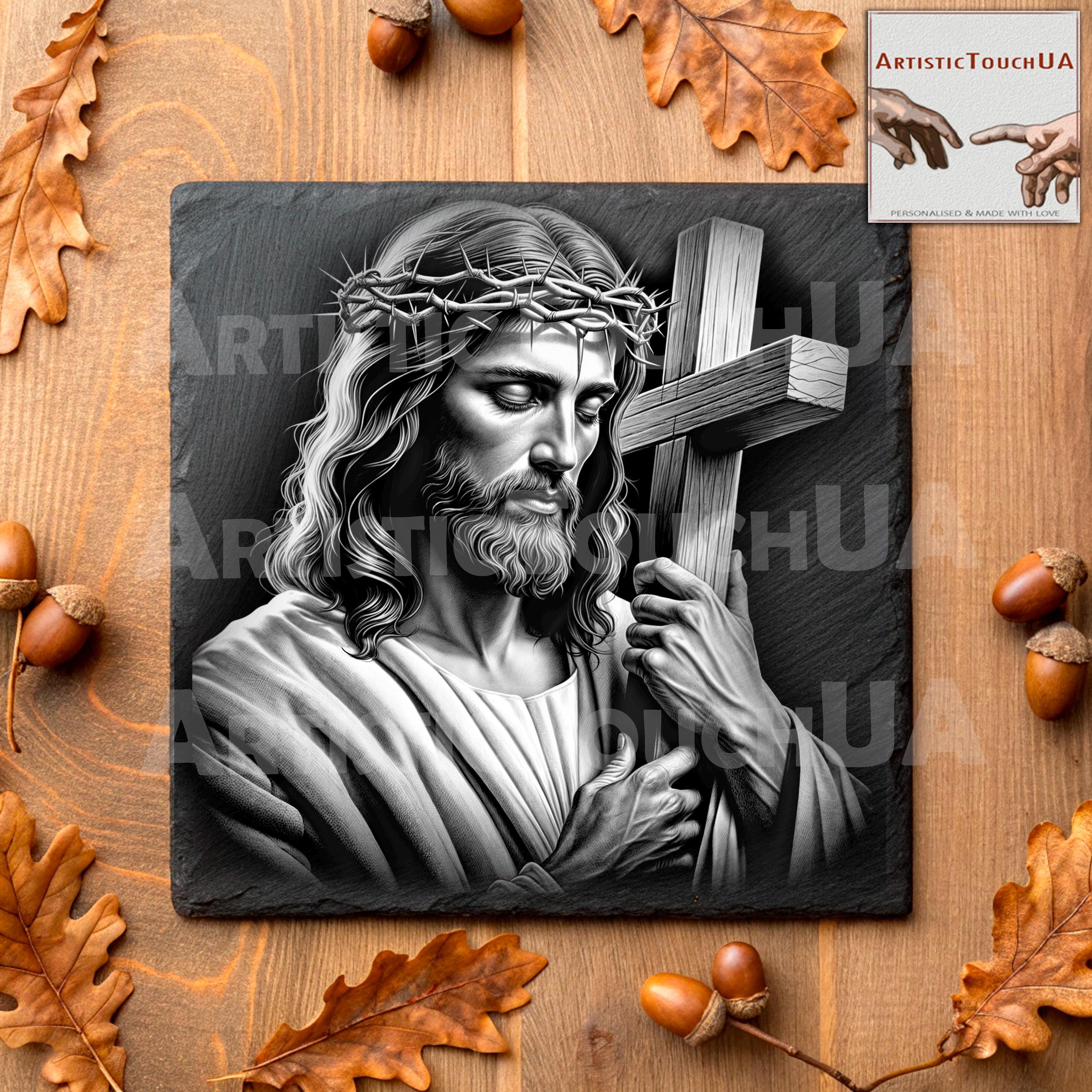 Jesus Laser PNG CNC Easter Print for Engraving Jesus and the Cross ...