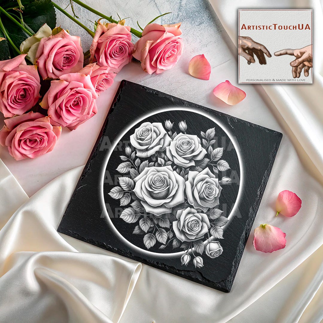 Roses, File for Laser Engraving, Roses PNG, Jpeg, Inverted File, DIY ...