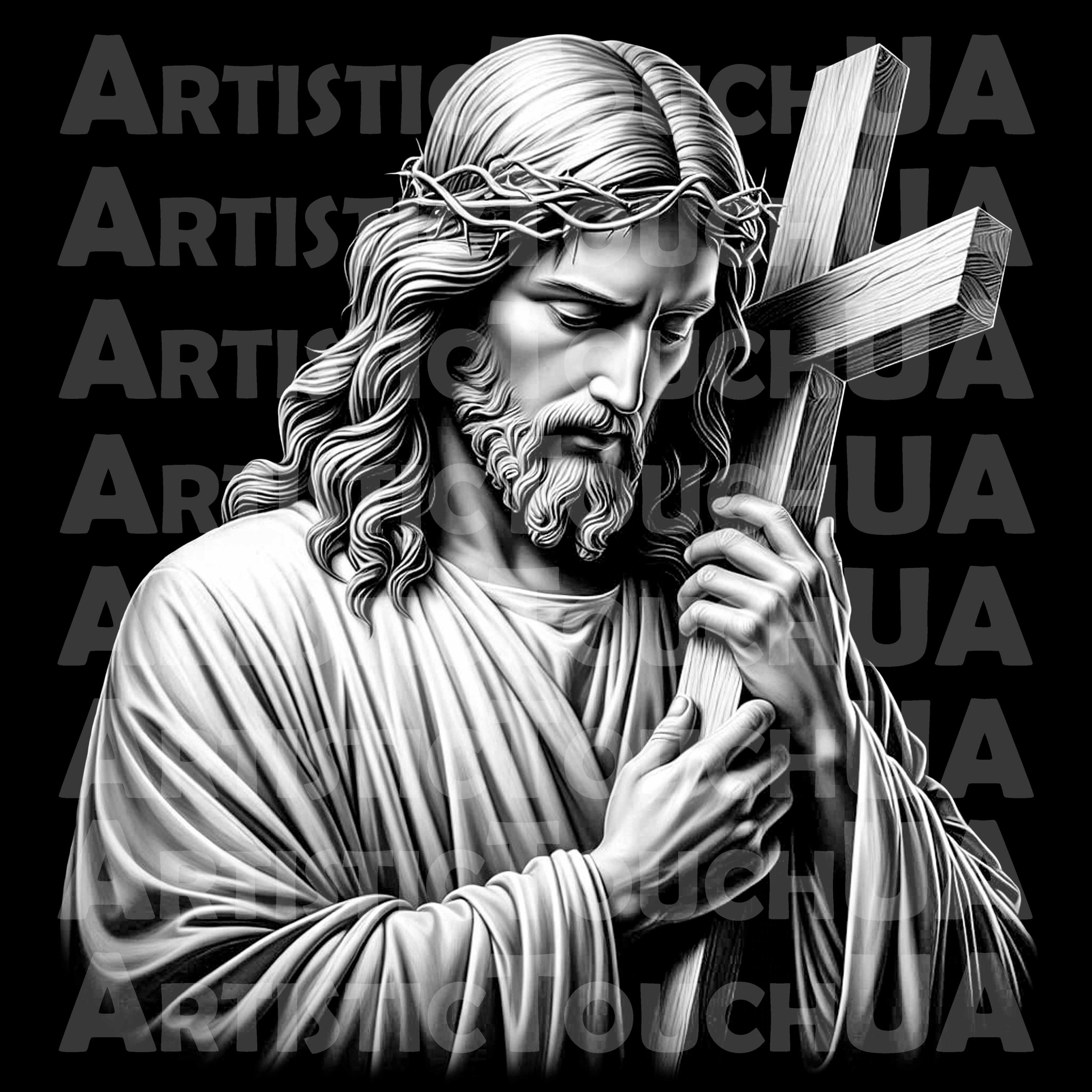 Laser Engrave PNG Jesus Face Laser Ready PNG for Engraving PNG Burn ...
