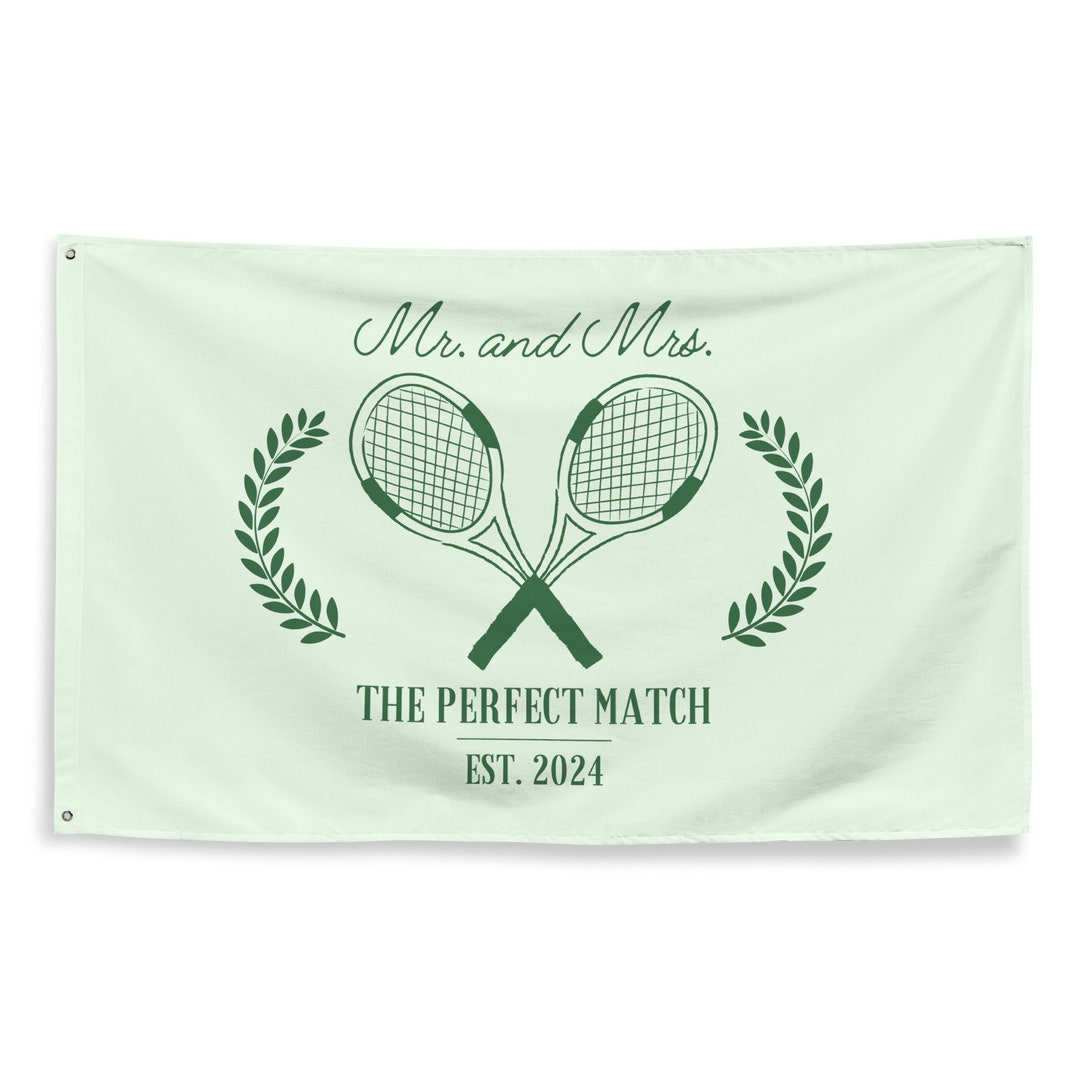 The Perfect Match Tennis Flag in Green - Etsy