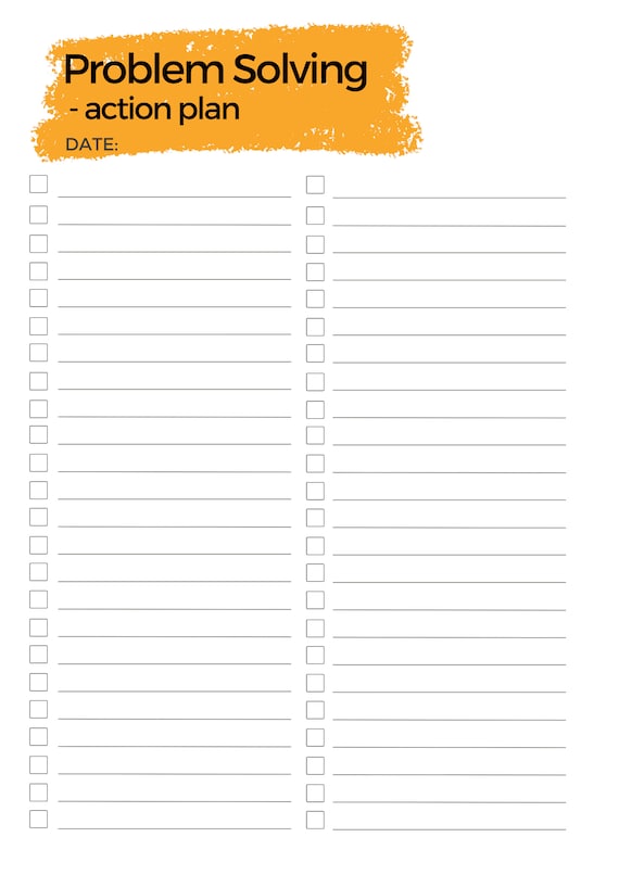 5 Steps To Problem Solving Worksheet