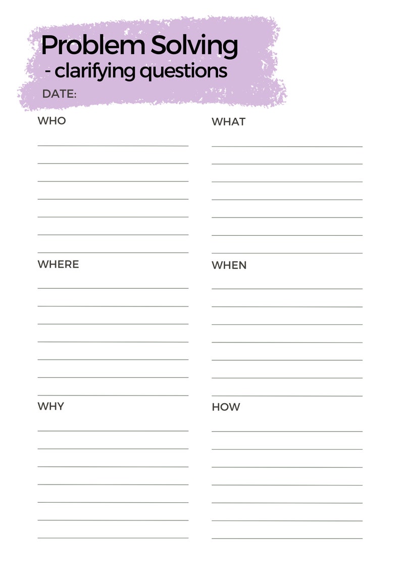 Problem Solving Steps Worksheets - Etsy