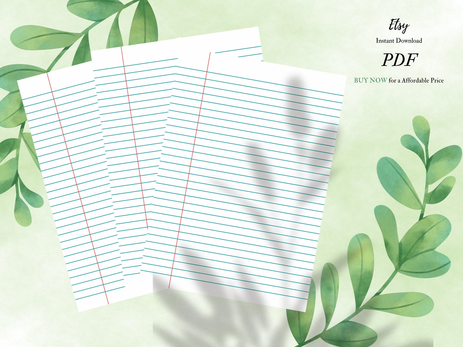 Lined Pages Feint & Margin Ruled Paper A4 With 98 Pages - Etsy