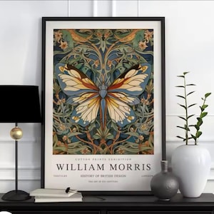 Gothic Moth William Morris Exhibition Museum Wall Art Poster - William ...