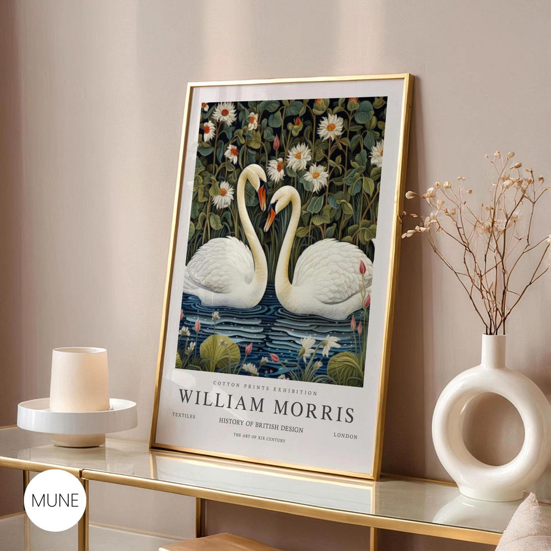 Vintage William Morris Swans Print: Botanical Art, Gothic Home Decor - Etsy