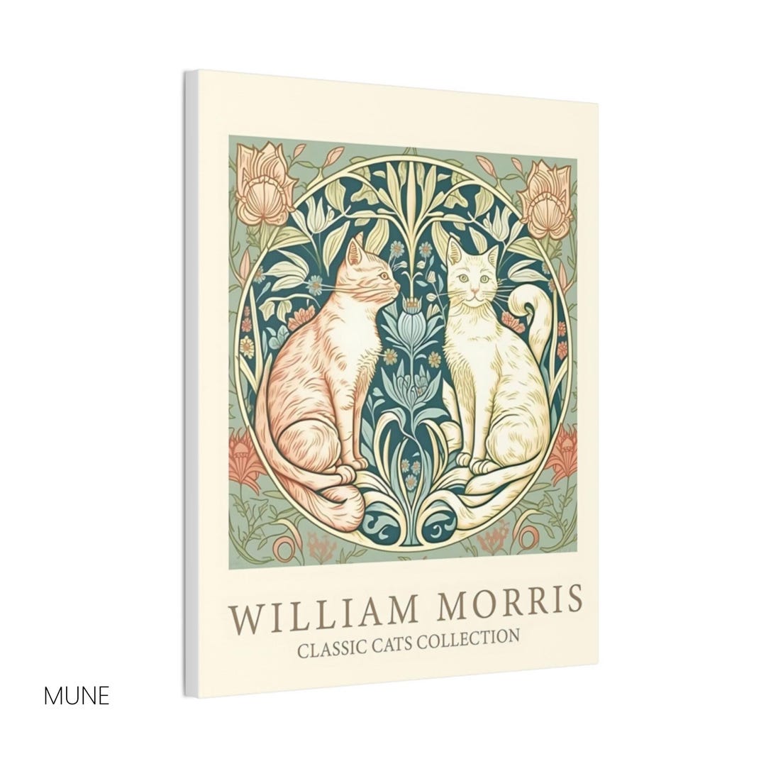 William Morris Cats Wall Art Gallery Wrapped DIY Canvas Frame ...