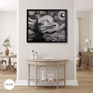 Starry Night Metal Wall Art, Van Gogh Starry Night, Vintage Living Room ...