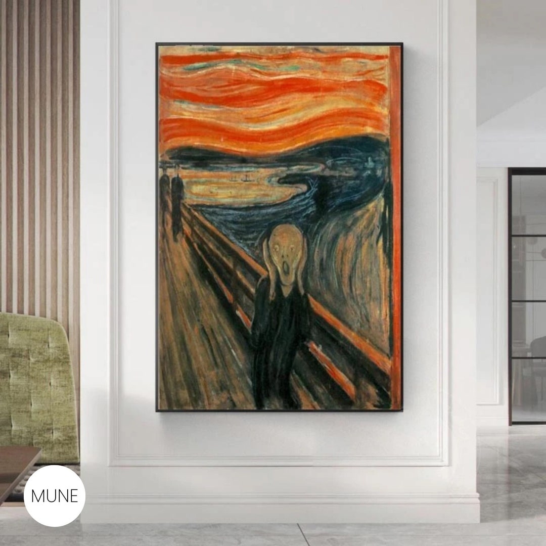 Iconic 'the Scream' Framed Wall Art Print - Edvard Munch Reproduction ...