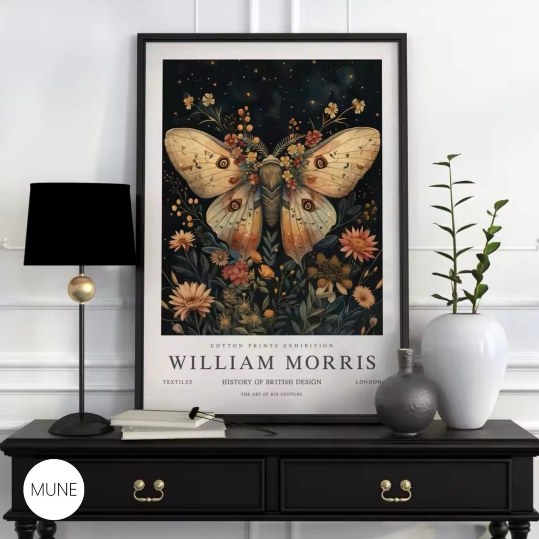 Gothic Moth William Morris Exhibition Museum Wall Art Poster - William ...