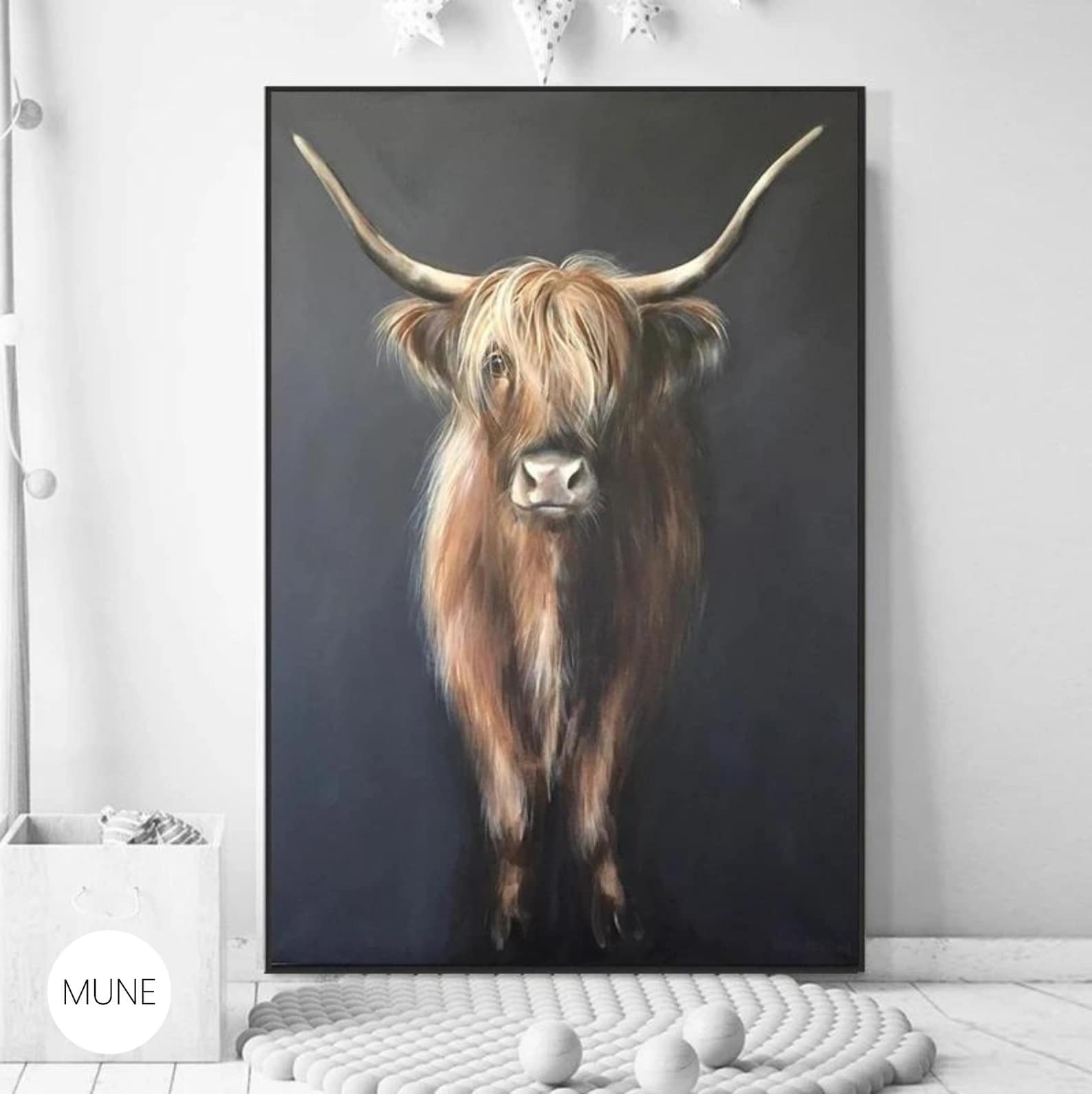 Large Highland Cow Wall Poster Framed Option Farmhouse Wall - Etsy