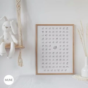 Islamic Names of Allah Canvas Painting Wall Art Minimalist White ...