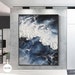Ocean Waves Large Framed Wall Art Blue & White Coastal Decor With Ocean ...