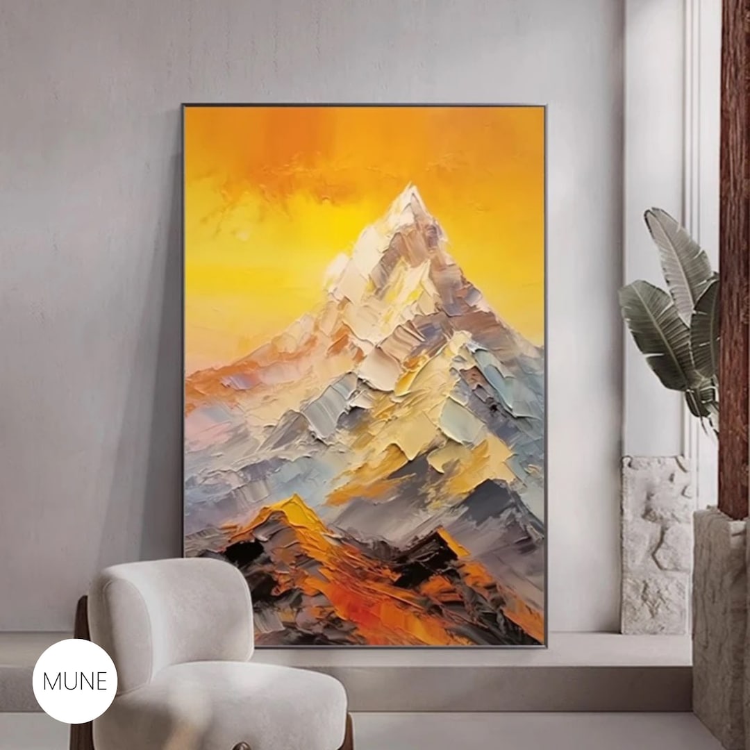 Abstract Mountain Canvas Print: Mid-century Modern Landscape Wall Art ...