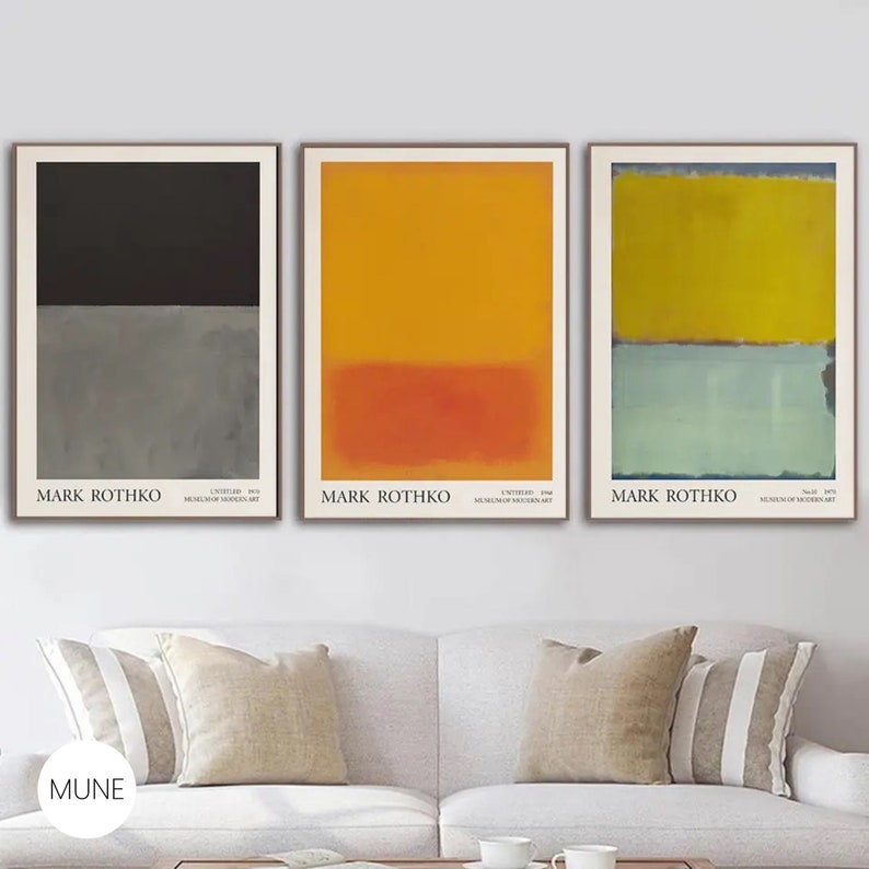 Mark Rothko Prints Set: Modern Abstract Framed Canvas Art - Etsy