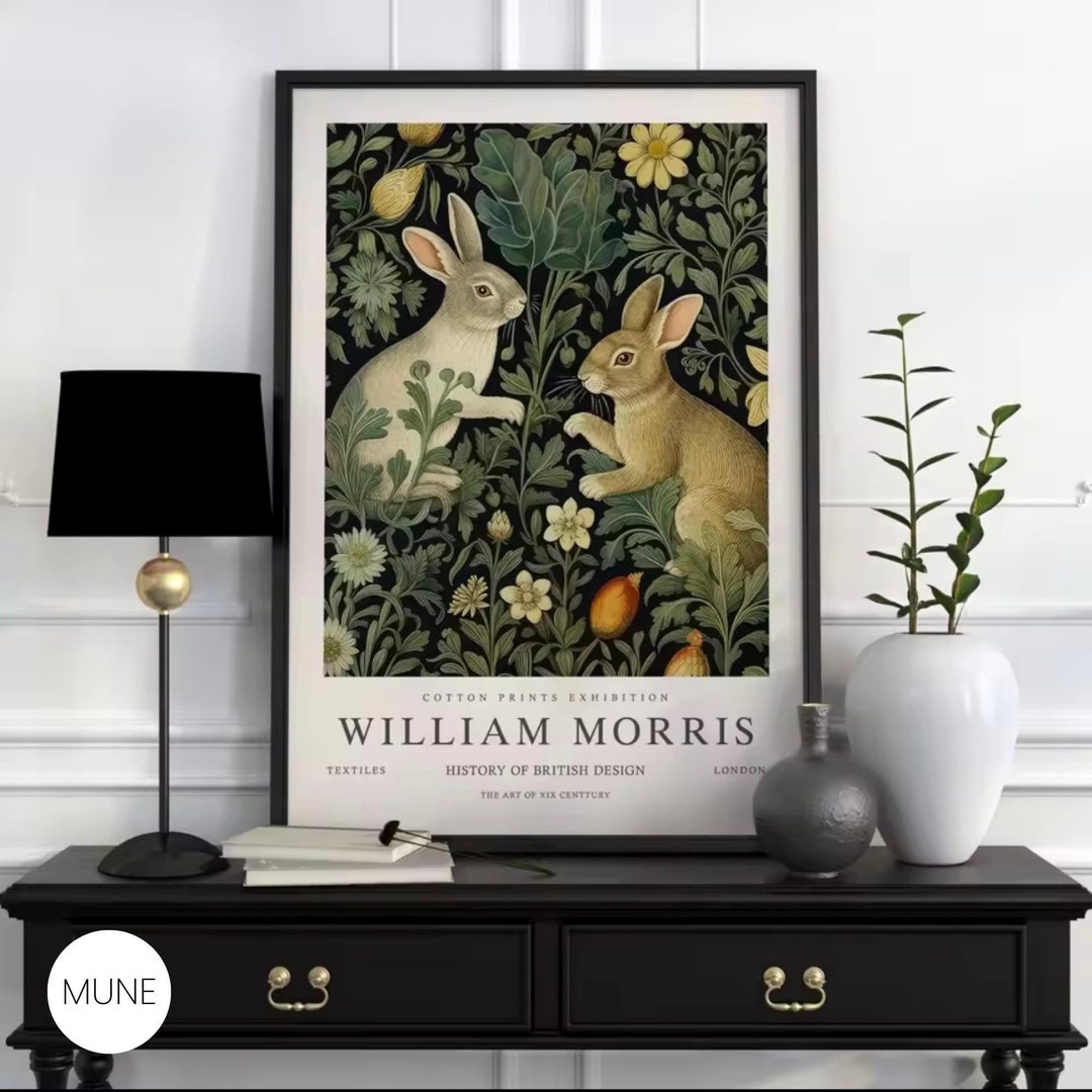 William Morris Rabbits Print: Vintage Botanical Wall Art - Etsy