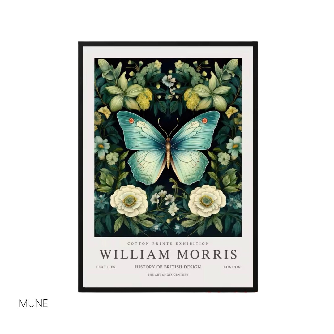 Gothic Moth William Morris Exhibition Museum Wall Art Poster - William ...