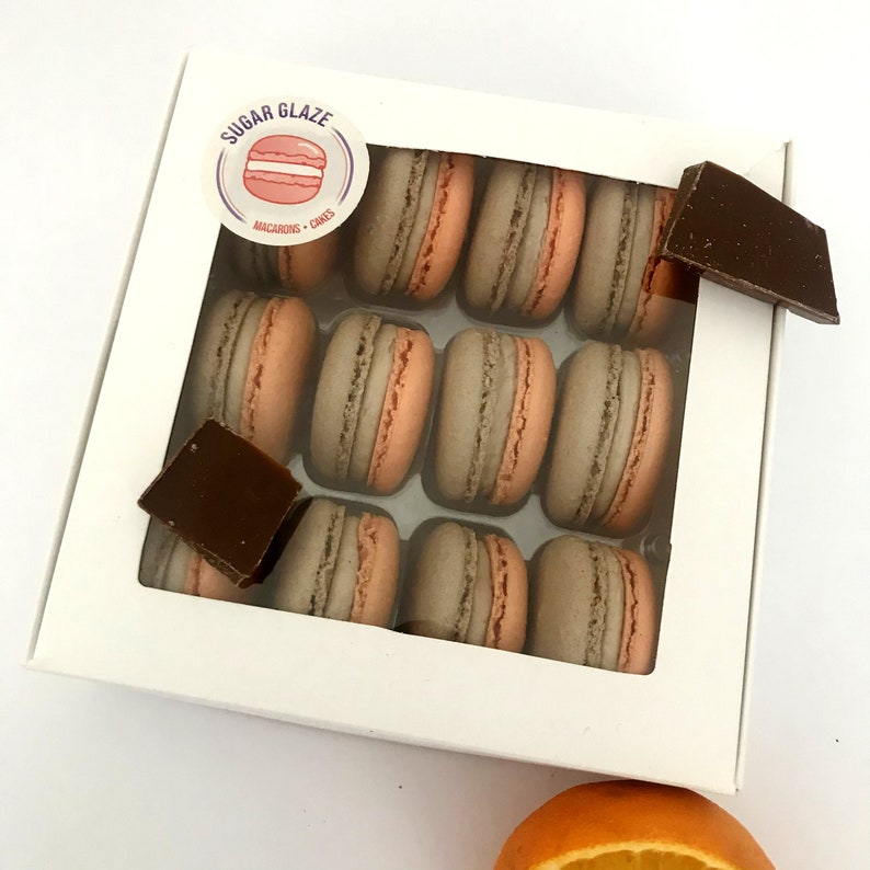 Chocolate Orange Macarons Box | Etsy