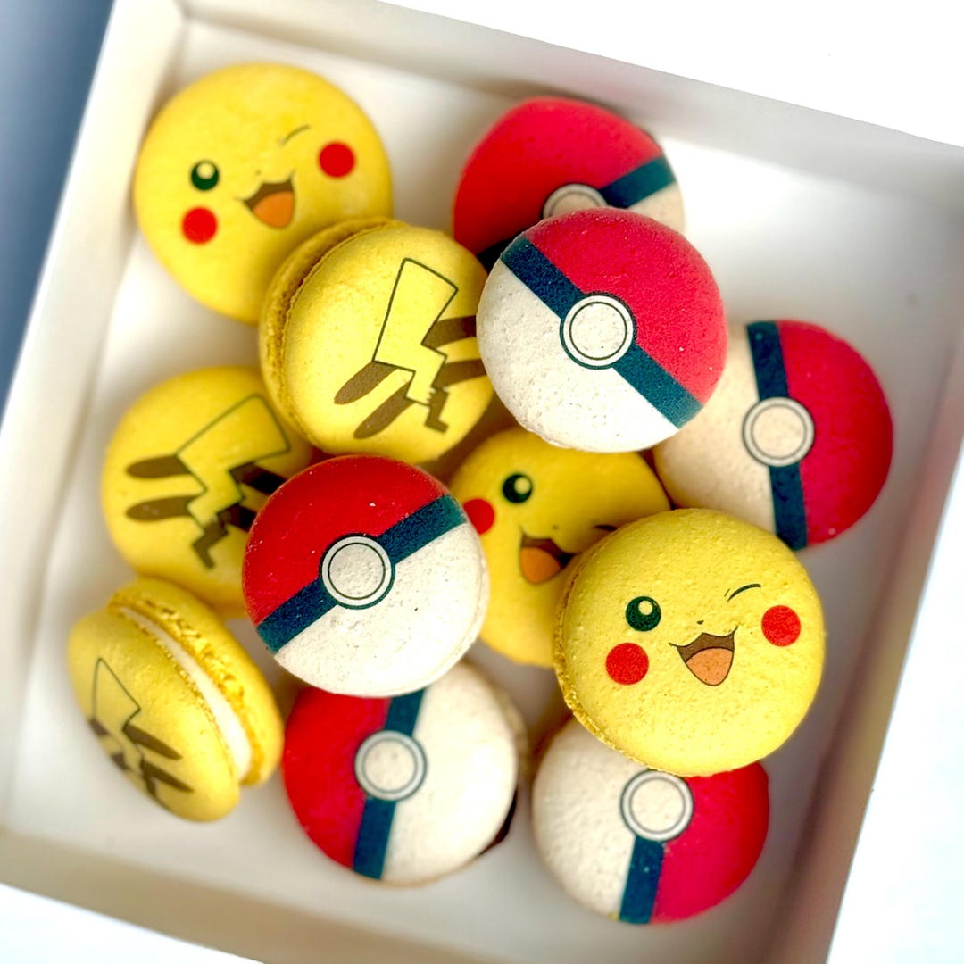 Pokémon Pikachu Pokéball Character Themed Macarons Gift Box - Etsy UK