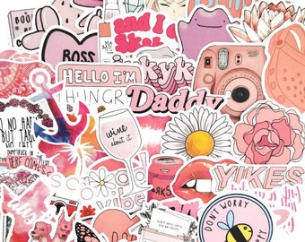 Pink Girl Stickers - Etsy
