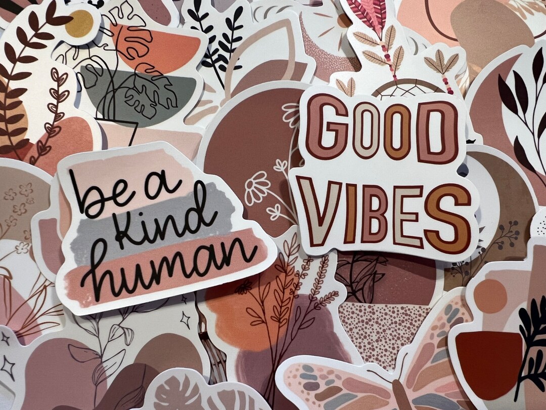 Boho Stickers Boho Laptop Stickers Hazel Beige Brown - Etsy