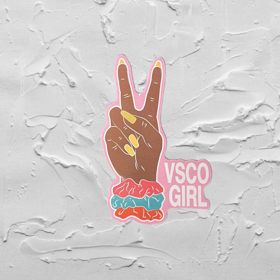 VSCO Girl V Sign Sticker Big Pink Vinyl VSCO Decal Sticker - Etsy