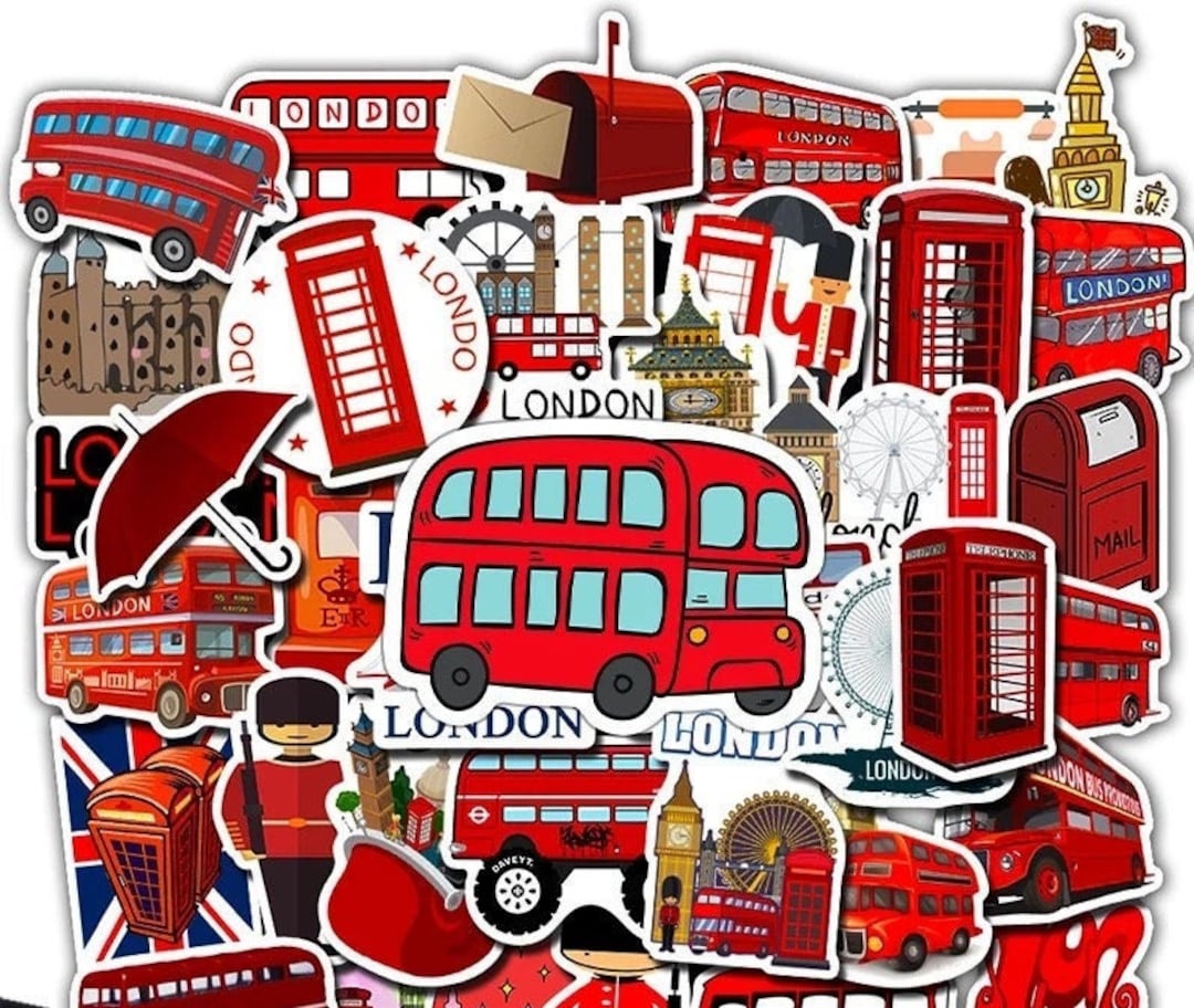 London Sticker London Bus Sticker Red Bus Double Decker - Etsy