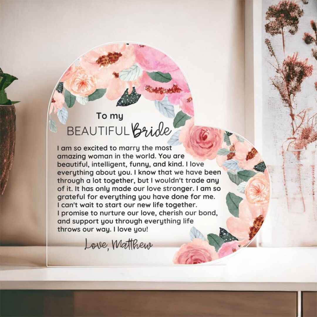 Personalized Bride Gift From Groom on Wedding Day Bride-and-groom Gift ...
