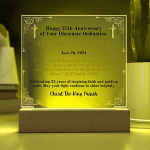 Personalized Diaconate Ordination Anniversary Gift Catholic Ordination ...