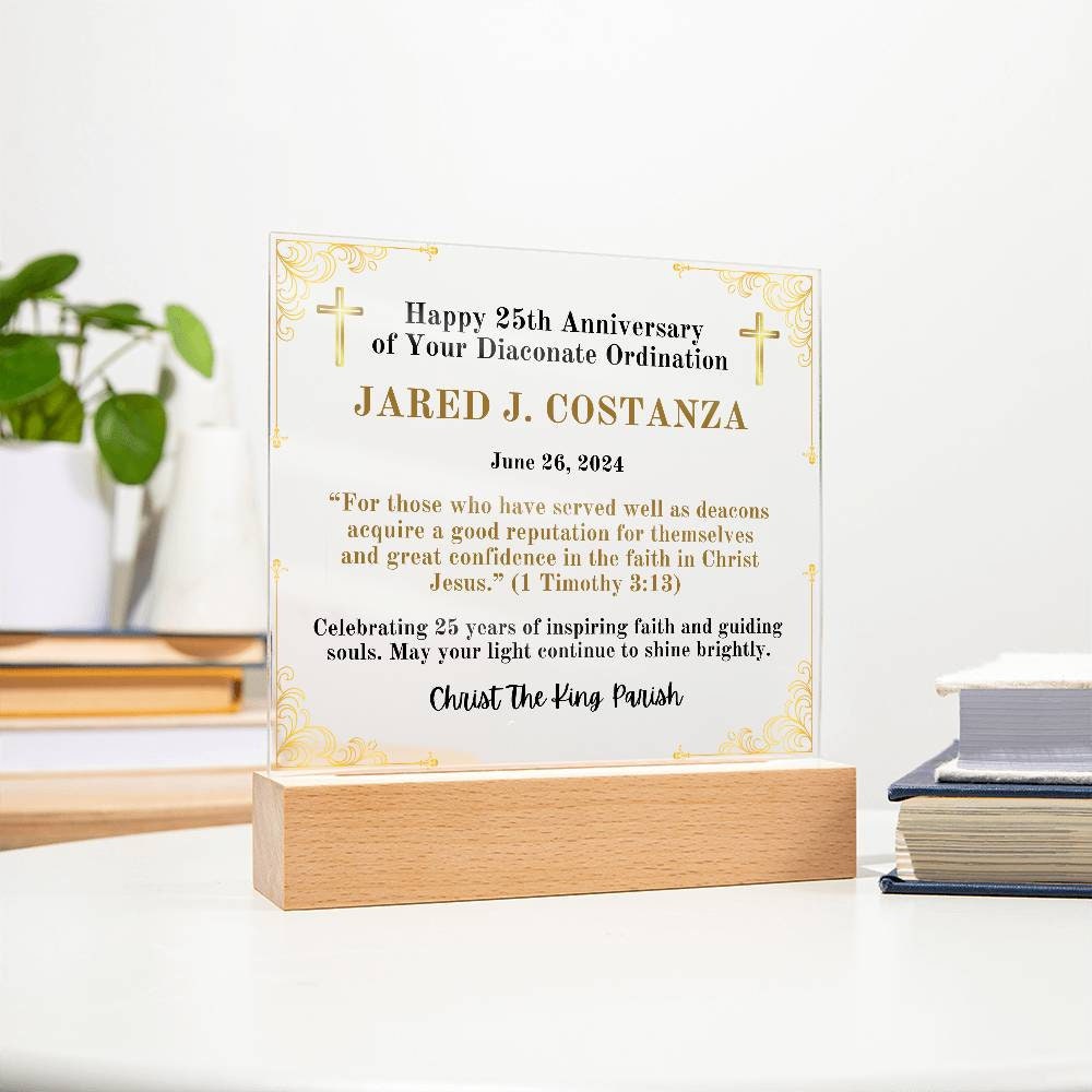 Personalized Diaconate Ordination Anniversary Gift Catholic Ordination ...