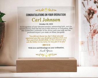 Personalized Christian Ordination Gift Acrylic Plaque Keepsake - Etsy