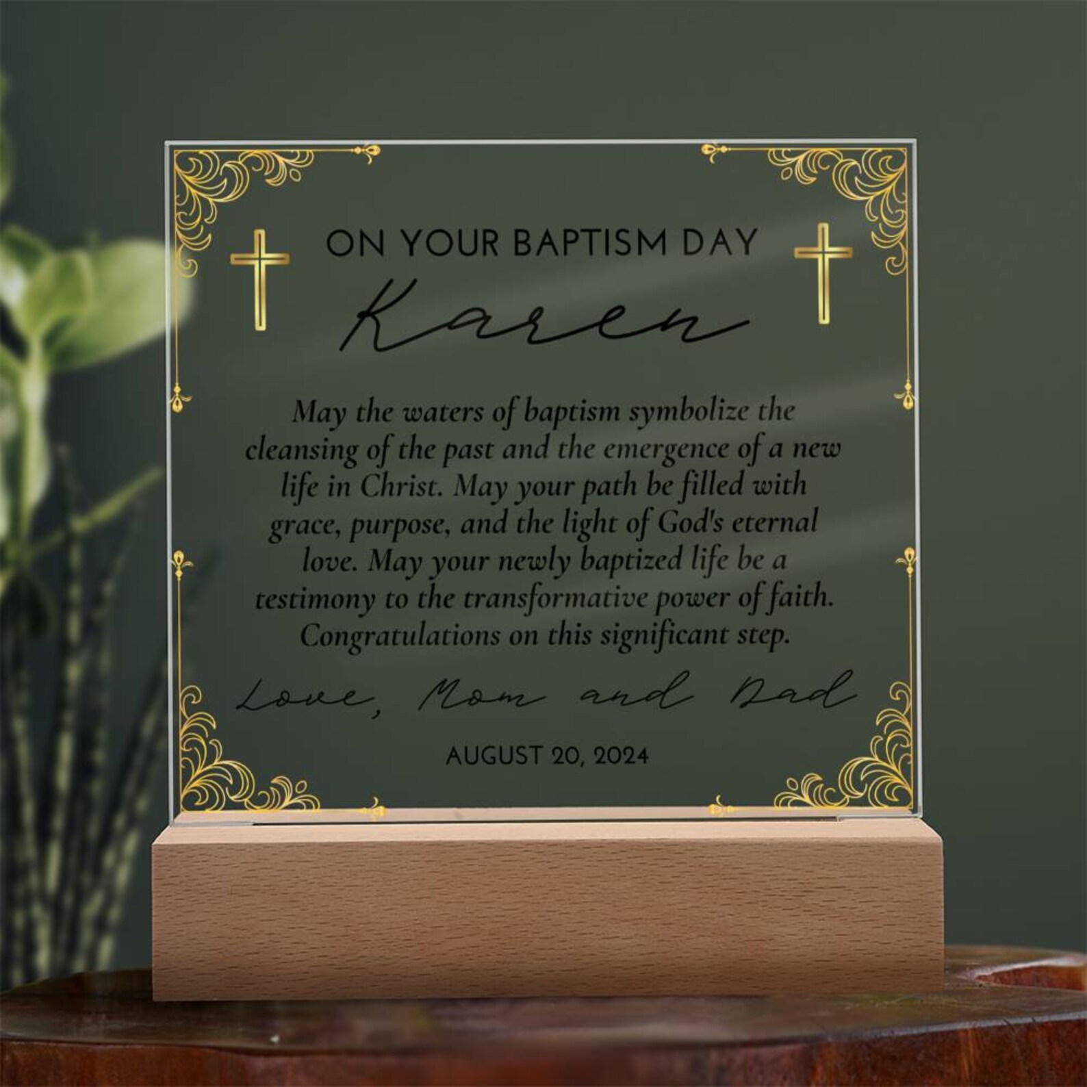 Personalized Adult Baptism Gift for Her Christian Wishes Baptism Gift ...