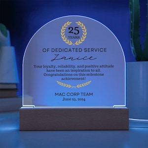 Personalized 25 Years Service Award: Acrylic Employee Appreciation ...