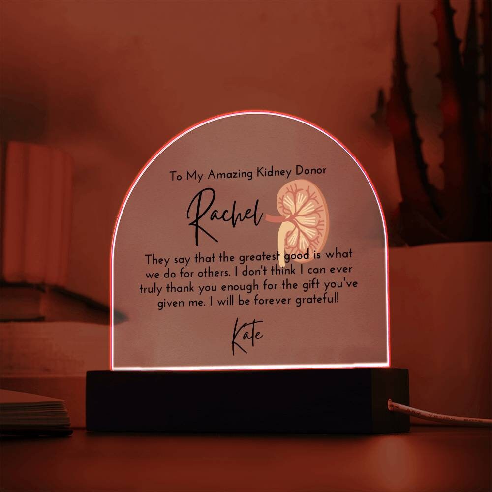 Kidney Donor Appreciation Gift Kidney Transplant Gift Custom Acrylic ...