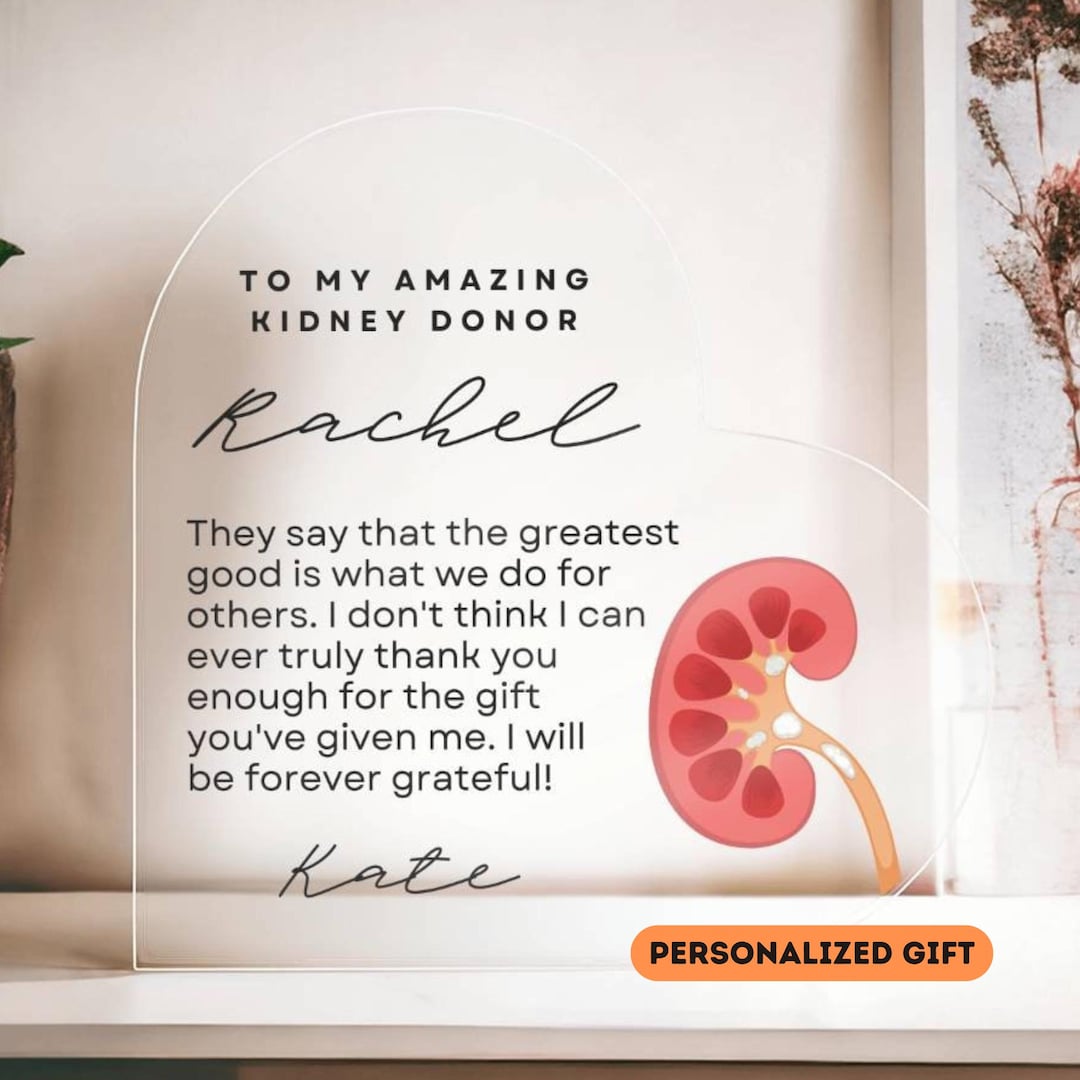 Personalized Kidney Donor Appreciation Gift Kidney Transplant Thank You ...