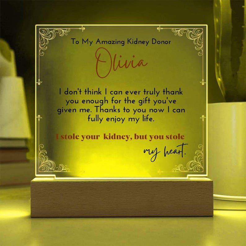 Kidney Donor Appreciation Gift Kidney Donor Thank You Gift Kidney ...