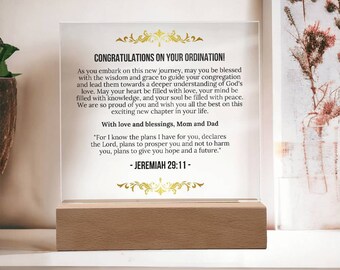 Personalized Christian Ordination Gift Acrylic Plaque Keepsake - Etsy
