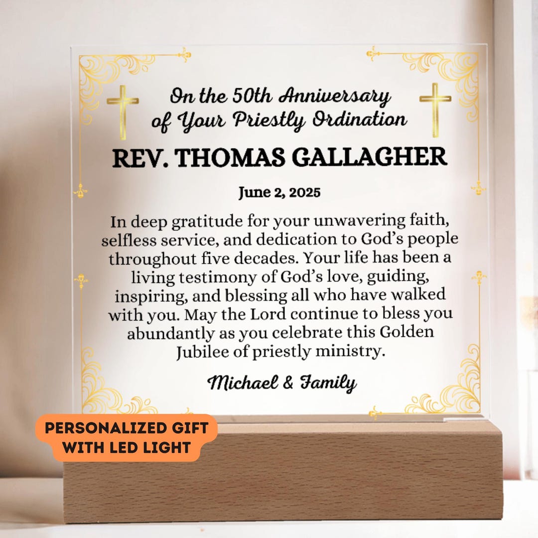 Personalized Gift for Priest Celebrating 50 Years Since Ordained ...